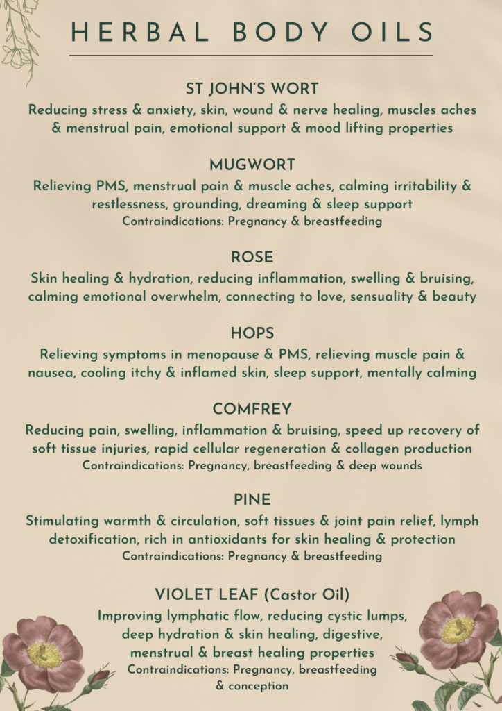 Herbal Body Oils - how to care for and maximise the healing benefits of ...